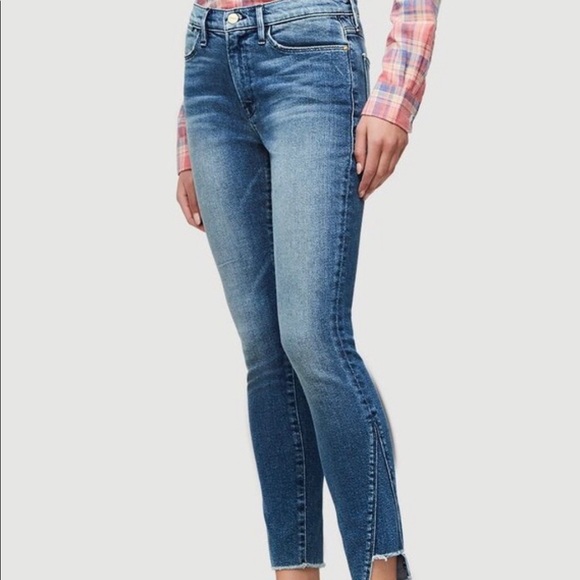 Frame Denim | Jeans | Frame Denim Le High Skinny Hi Rise Raw Step Hem ...
